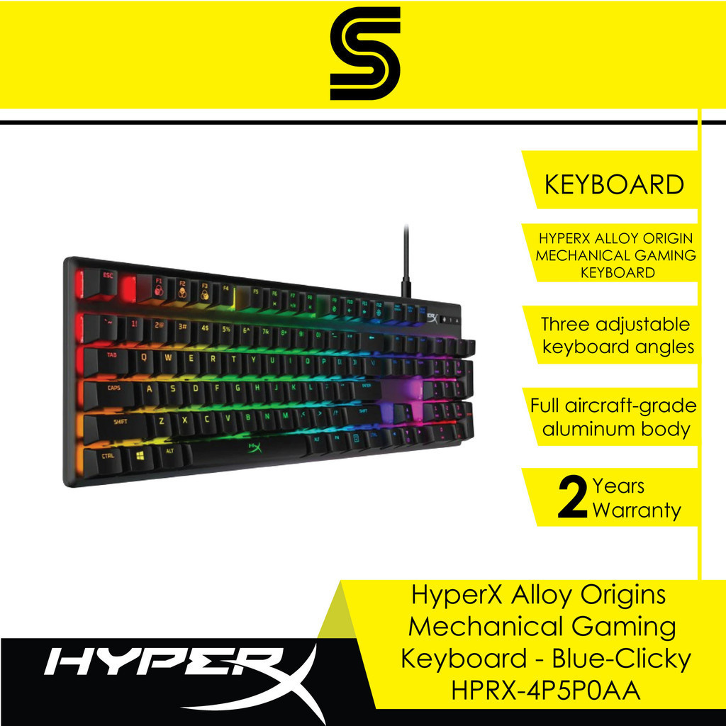 HyperX Alloy Origins Mechanical Gaming Keyboard - Aqua/Red/Blue ...