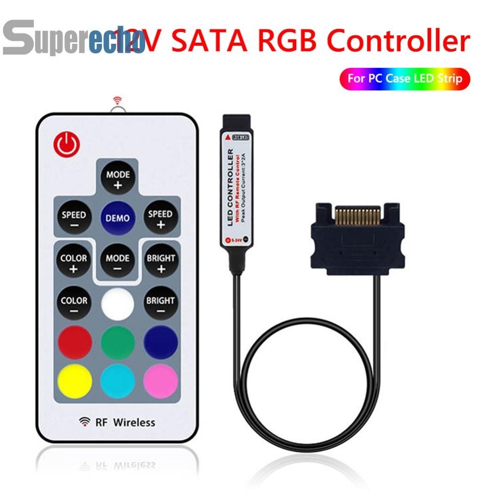 12V SATA RGB Controller RF Remote Controler For PC Case LED Strip ...