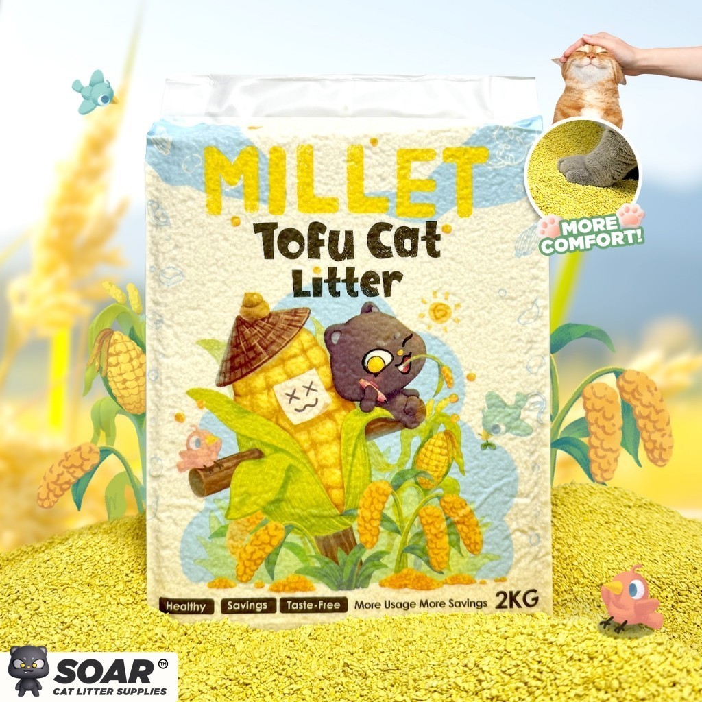 SOAR.OS Millet Tofu Cat Litter 6L/2KG Elevate your cat's comfort to new heights | Shopee Malaysia