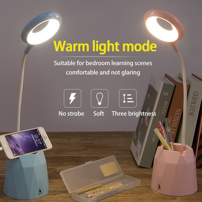 【Fast Ship】Rechargeable Desk Lamp Multi-Function Pen Holder Table Lamp ...