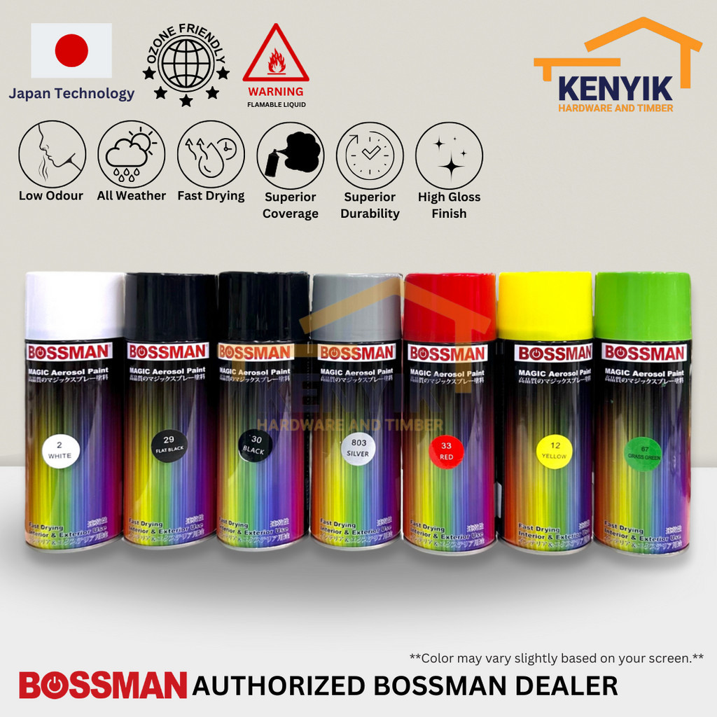 BOSSMAN 400mL Magic Aerosol Spray Paint Automotive Quality / Spray ...