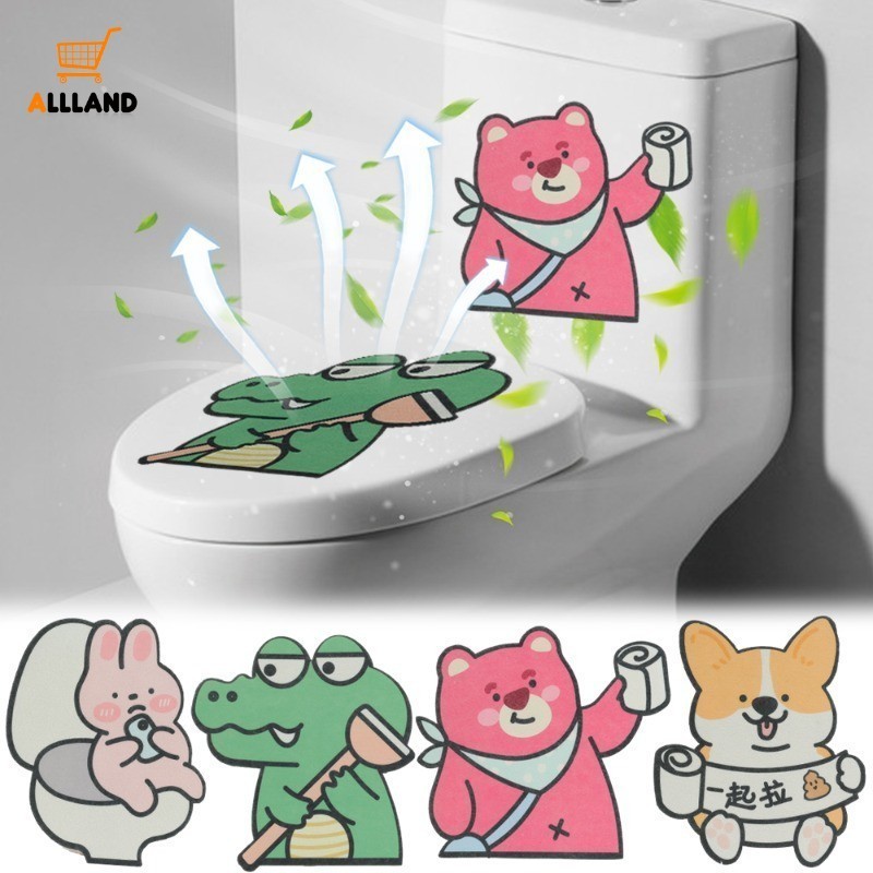 Cute Cartoon Animal Pattern Toilet Deodorant Sticker Bathroom Wall ...