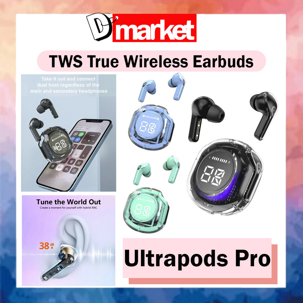 Ultrapods Pro TWS Wireless Earbuds LED Display Bluetooth Earbuds ...