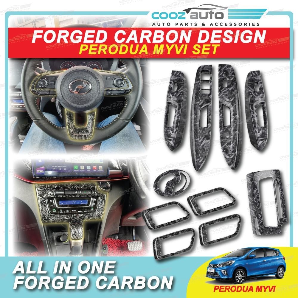 Car Perodua Myvi 2018 - 2024 Forged Carbon Inner Handle Gear Panel ...