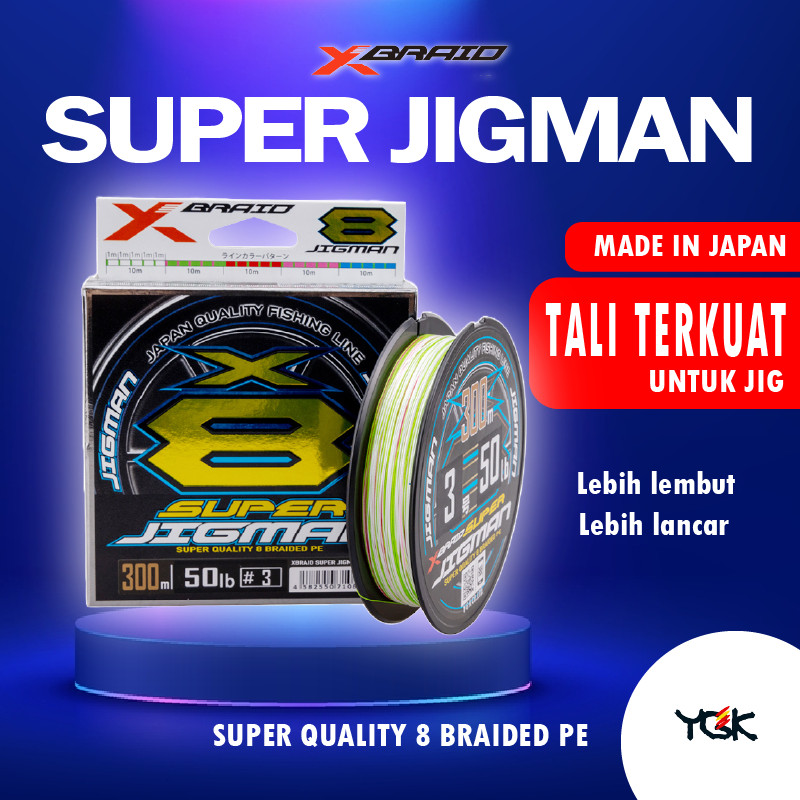 YGK SUPER JIGMAN X8 PE BRAIDED FISHING LINE TALI SULAM JIGGING AIR MASIN LAUT DALAM 200M 300M ...