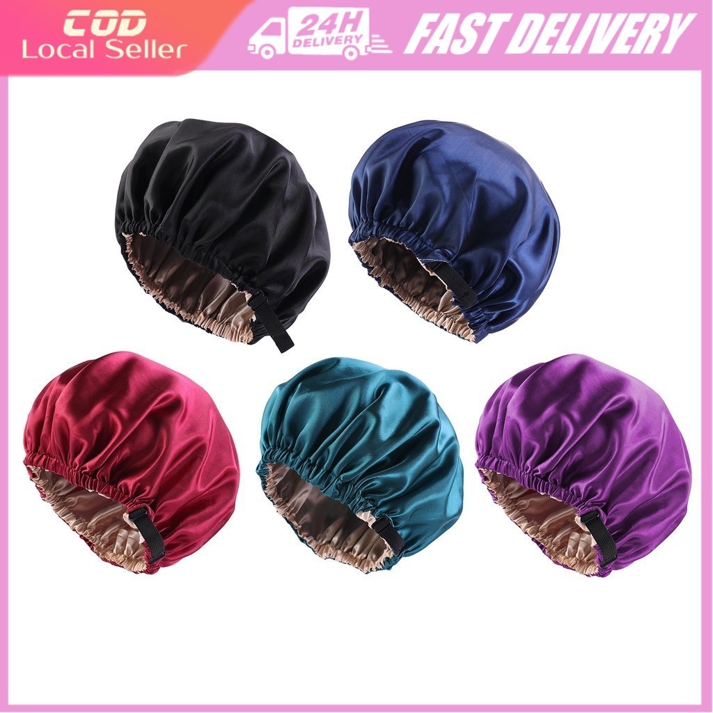 Adjustable Satin Silk Bonnet Night Sleeping Cap Hair Bonnet Head Wear ...