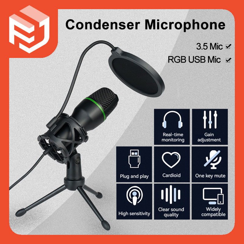 USB condenser microphone for computer live broadcast karaoke microphone ...