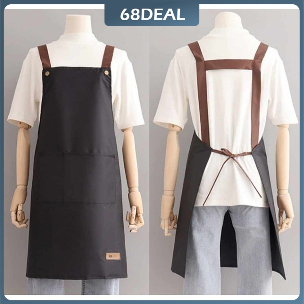 [Johor Stock] Waterproof apron Adjustable hang neck apron coffee shop ...