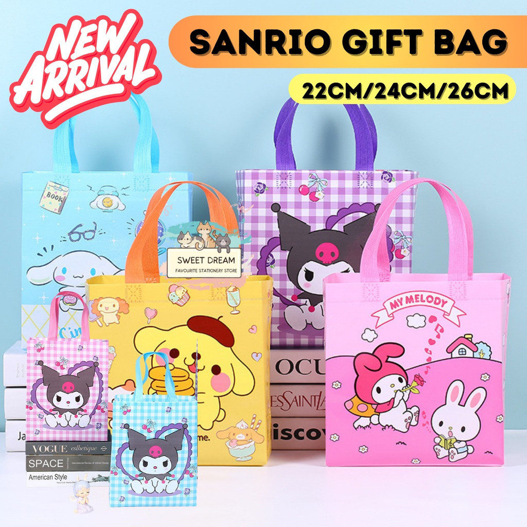22cm/24cm/26cm Sanrio Kuromi My Melody Cinnamoroll cartoon cute shopping bag reusable TOTE GIFT ...