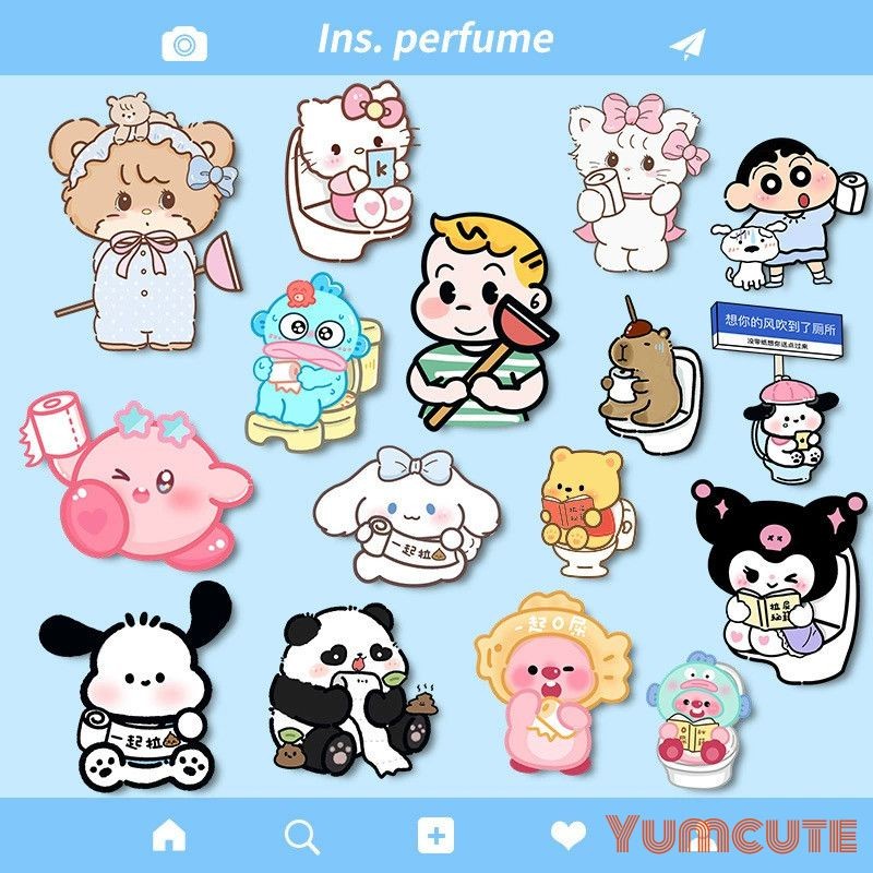 Hello Kitty Deodorant Self-adhesive Sticker Capybara Crayon Shin-chan ...