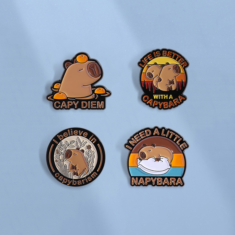 Cute Capybara Brooch Animal Pins Funny Kawaii Capy Pin Lapel Badges ...