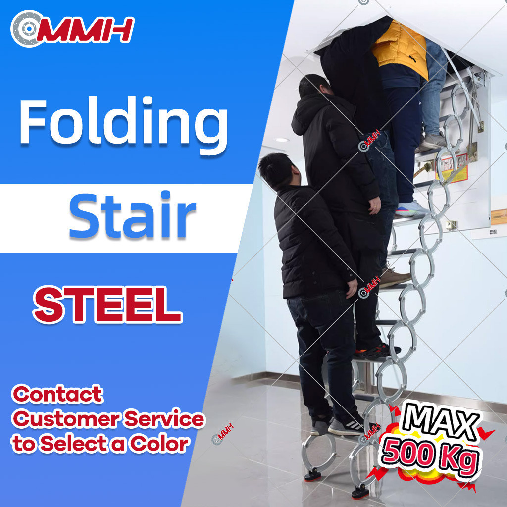 (FREE SHIPPING) Folding stairs (Manual) New Upgrade Material loft ...