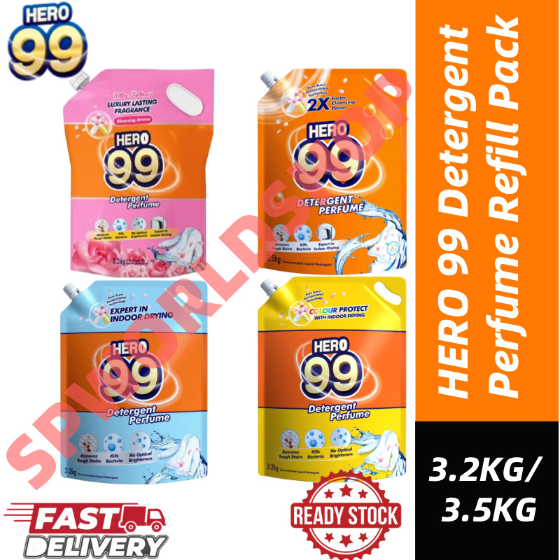 READY STOCK HERO 99 DETERGENT PERFUME REFILL PACK 3.2KG/3.5KG | Shopee Malaysia
