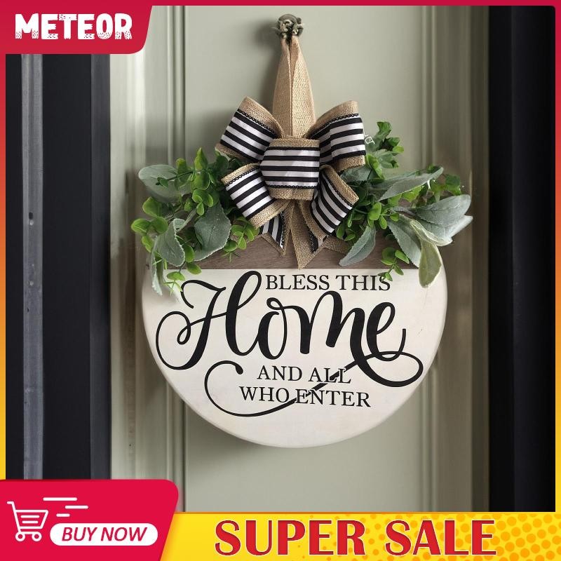 [meteorMY] Front Door Hanging Sign Decorative Wall with Ornament 30cm ...