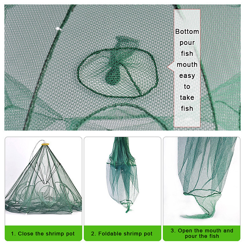 [rangevoyage2] 4-20 Holes Fishing Net Folded Portable Hexagon Fish ...
