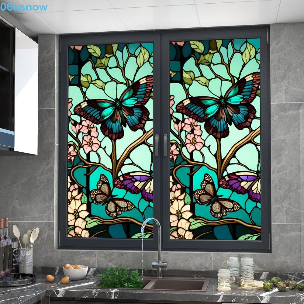 USNOW Flower Bird Window Glass Sticker, 45CMx100CM DIY PVC Static ...