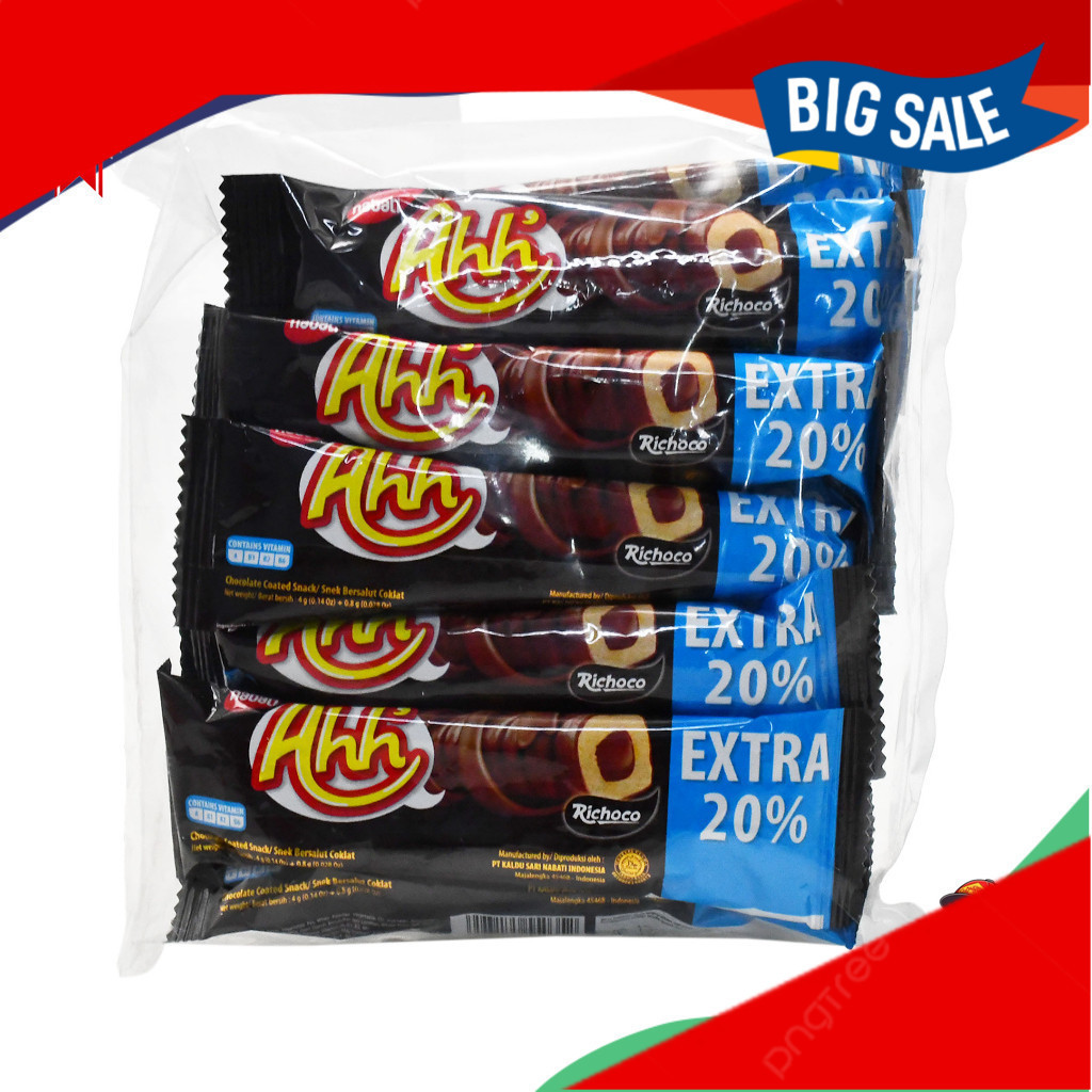 (11pcs) Snek Nabati Ahh' Richoco Chocolate Coated Snack Biscuit Nabati ...