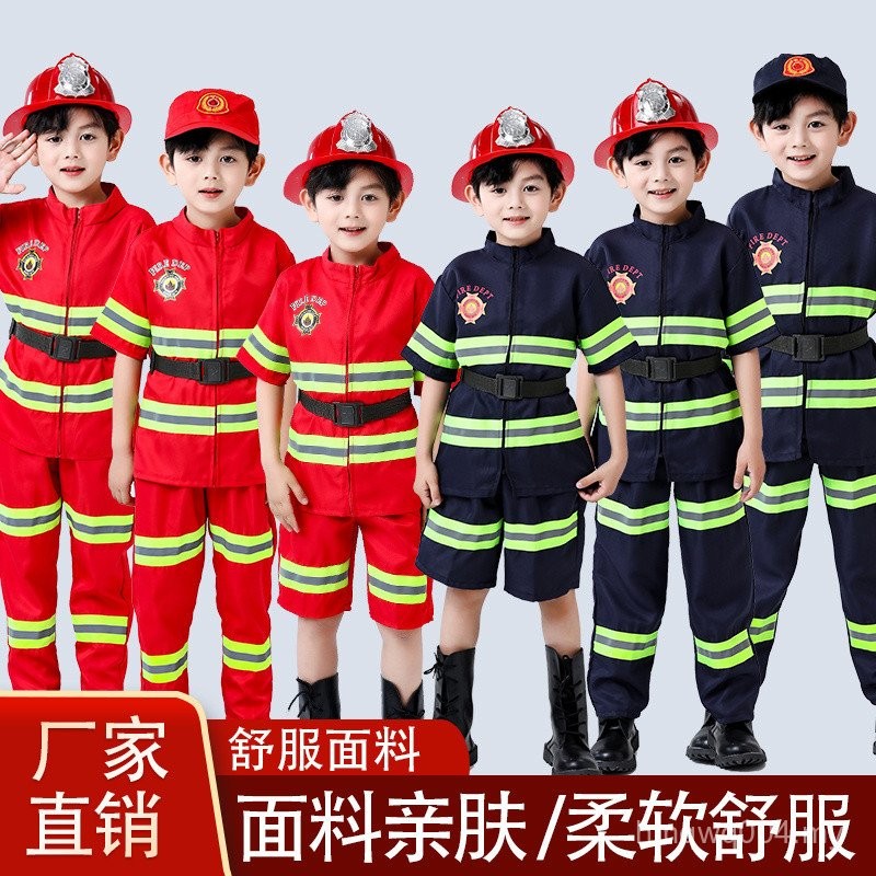Children Firefighter Costume Halloween cosplay Firefighter Costume ...