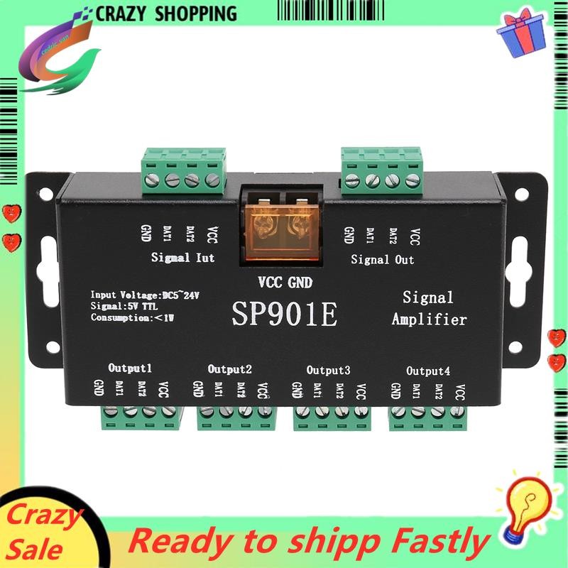 SP901E LED Pixel WS2812B WS2811 SPI Signal Amplifier Repeater for WS2813 SK6812 WS2815 WS2801 ...