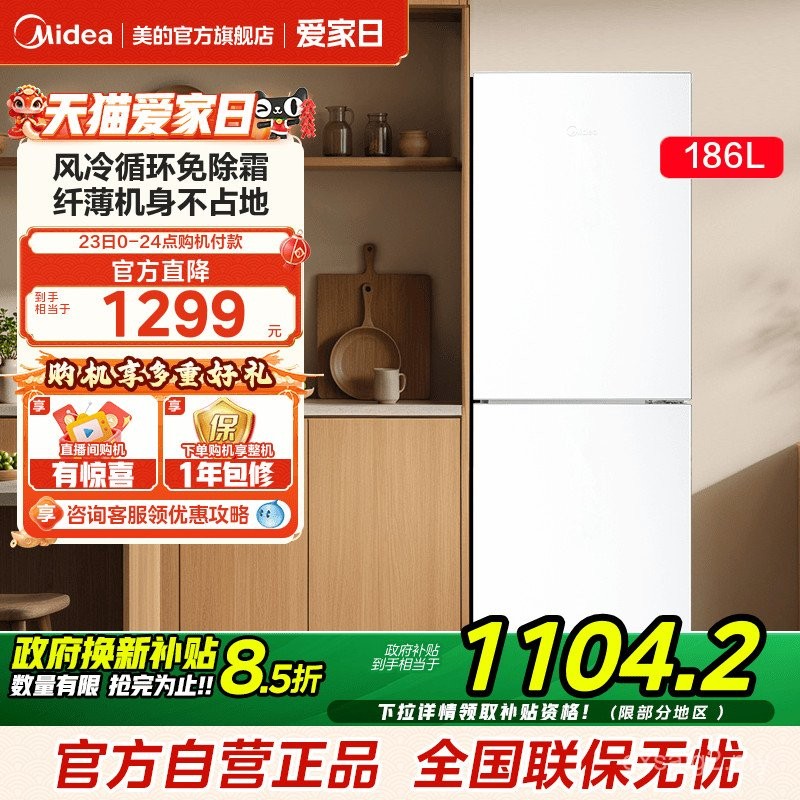 Beautiful 195 Air-Cooled Frost-Free Two-Door Two-Door Small Apartment ...