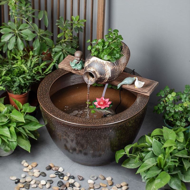 Balang Besar Seramik Tangki Ikan Tradisional Ruang Tamu Balkoni Lantai ...