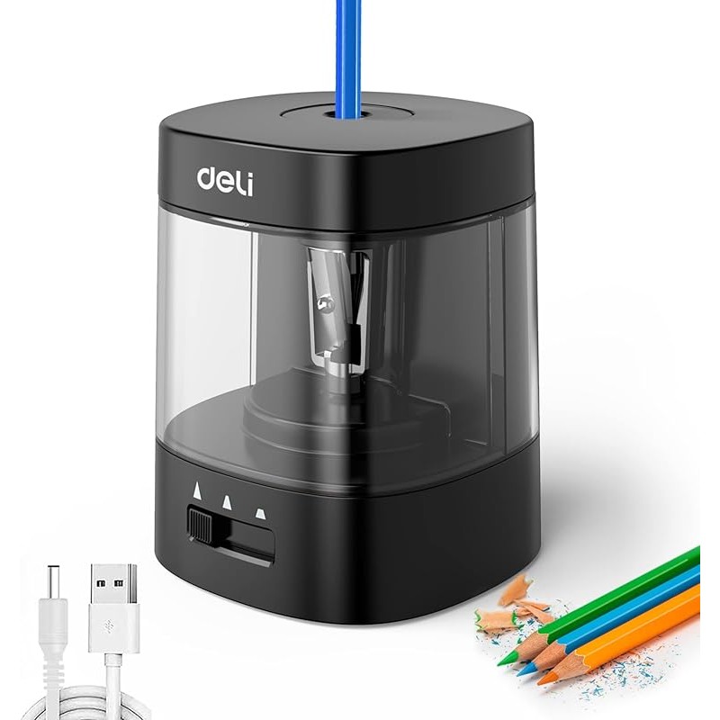 Deli Electric Pencil Sharpener, Automatic Pencil Sharpeners for No.2 ...