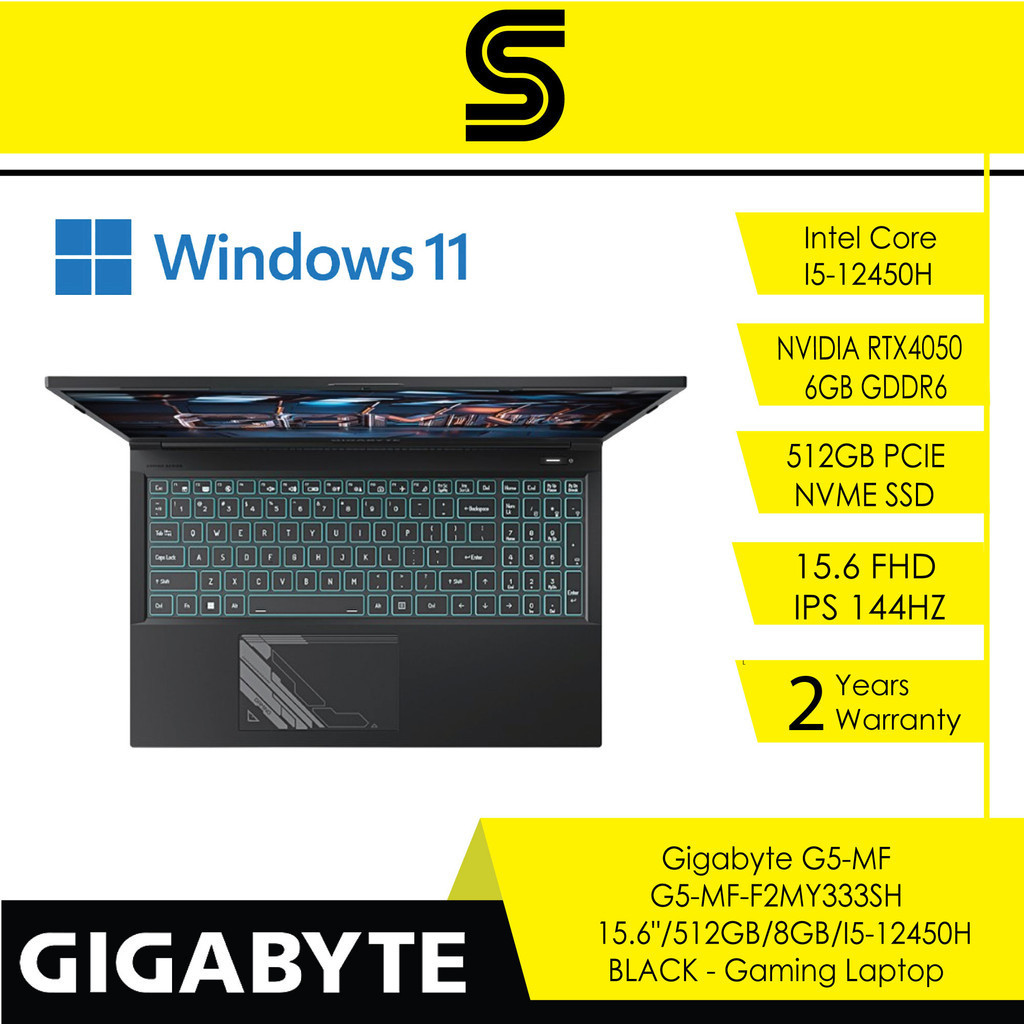 GIGABYTE G5-MF5 G2MY383SH - Laptop (5.6 FHD IPS 144HZ/I7-12650H/8GB ...