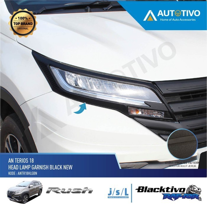 Front Garnish of All New Rush 2018 Head Lamp Garnish Black New | Shopee ...