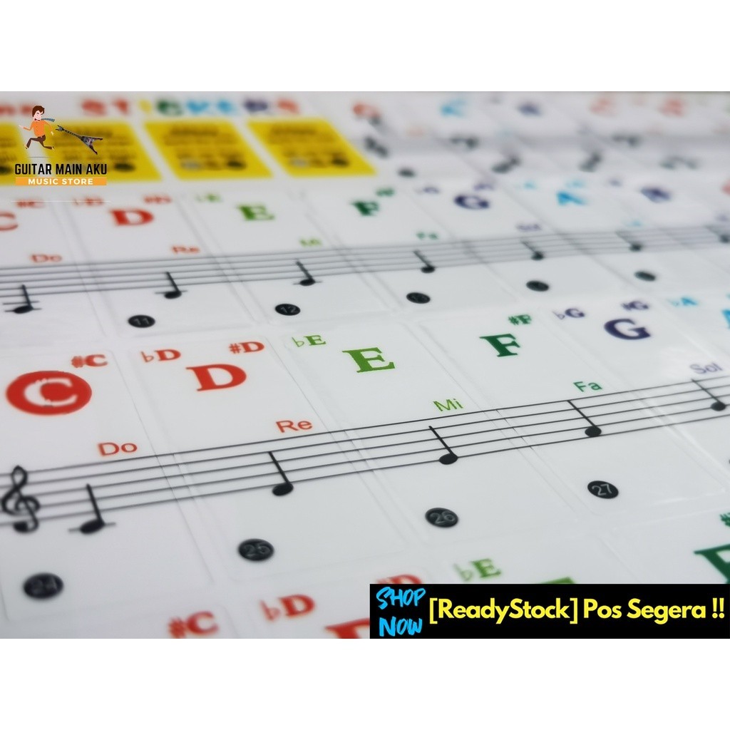 🎼Pos Segera🎸 Colorful Keyboard Piano Sticker | Shopee Malaysia