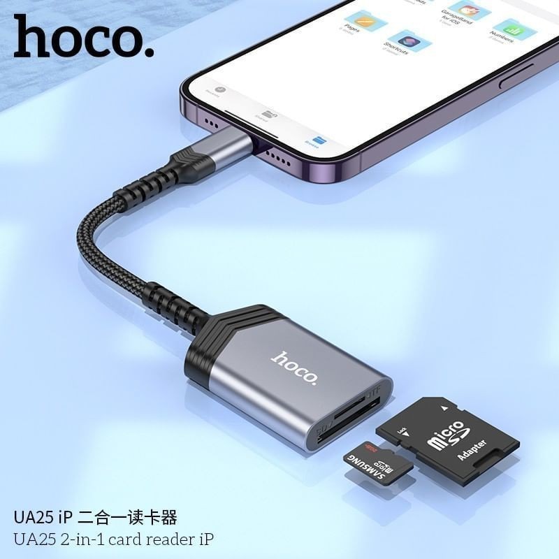 HOCO UA25 iOS OTG Card Reader Connect SD Card/TF Transfer Open File ...