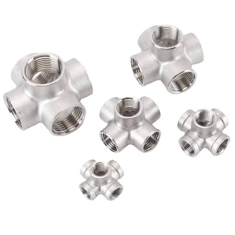 SUS304 five-way connector DN6/8/10/15/20/25/32 internal thread external wire tooth water pipe ...
