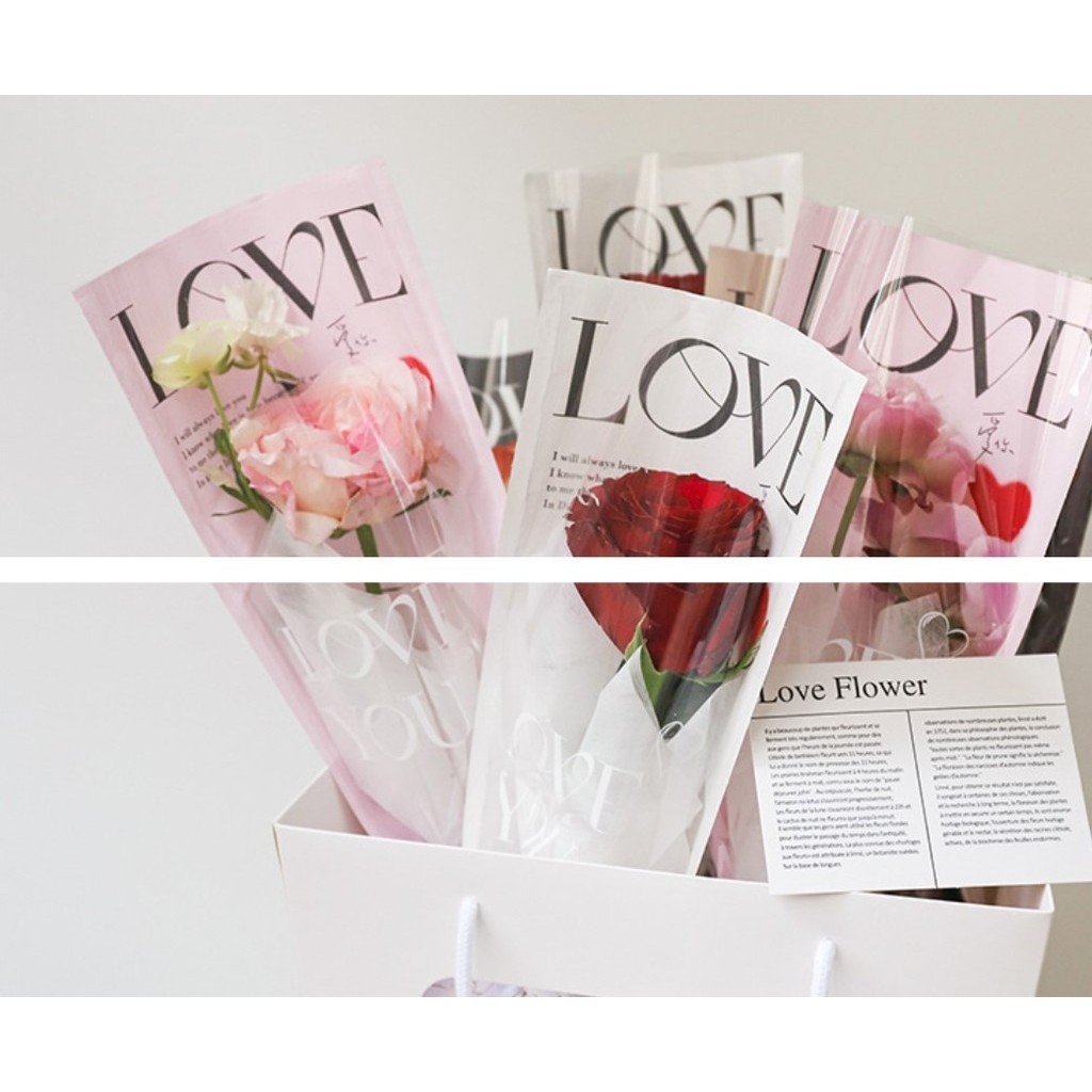 20pcs Lot Single Rose Flower Packaging Bag Gift Wrapping Paper Wedding ...