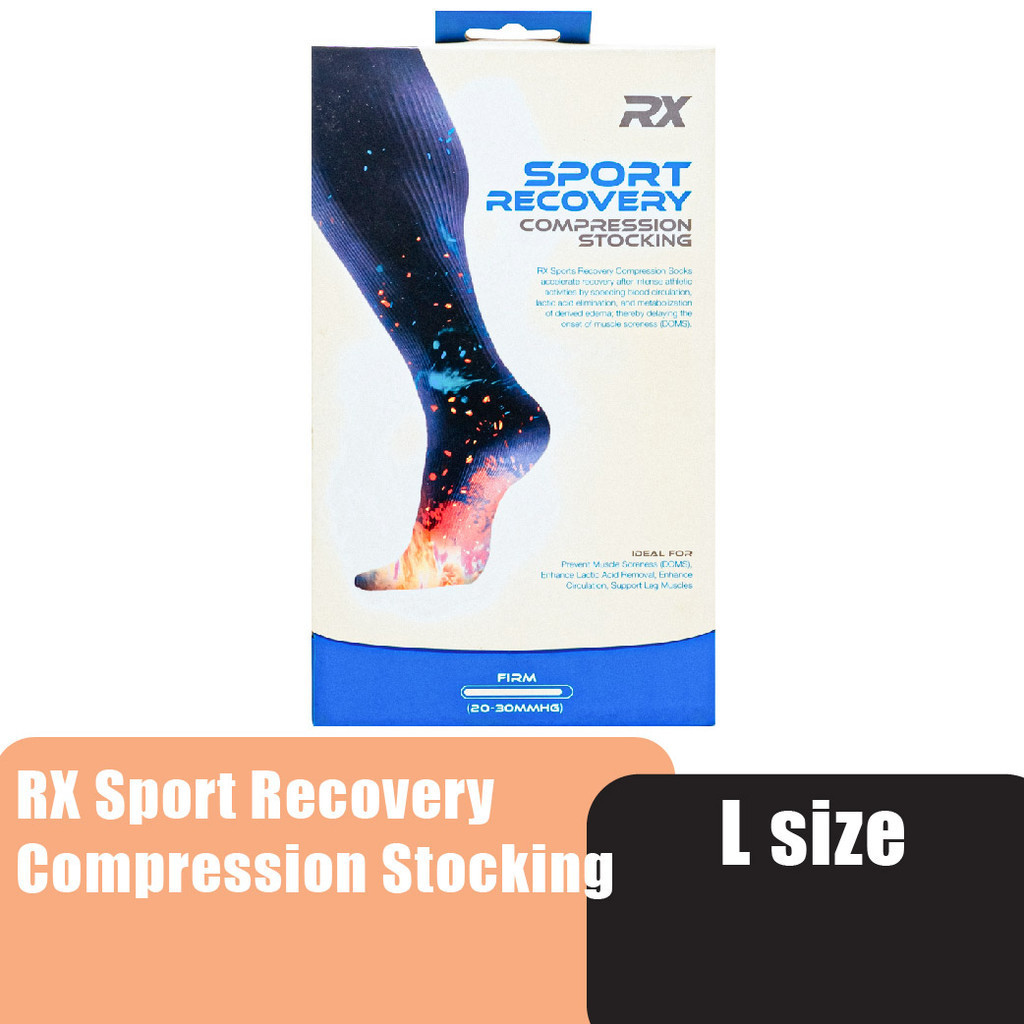 Rx Sport Recovery Compression Stocking Size (L) - Enhance Lactic Acid ...
