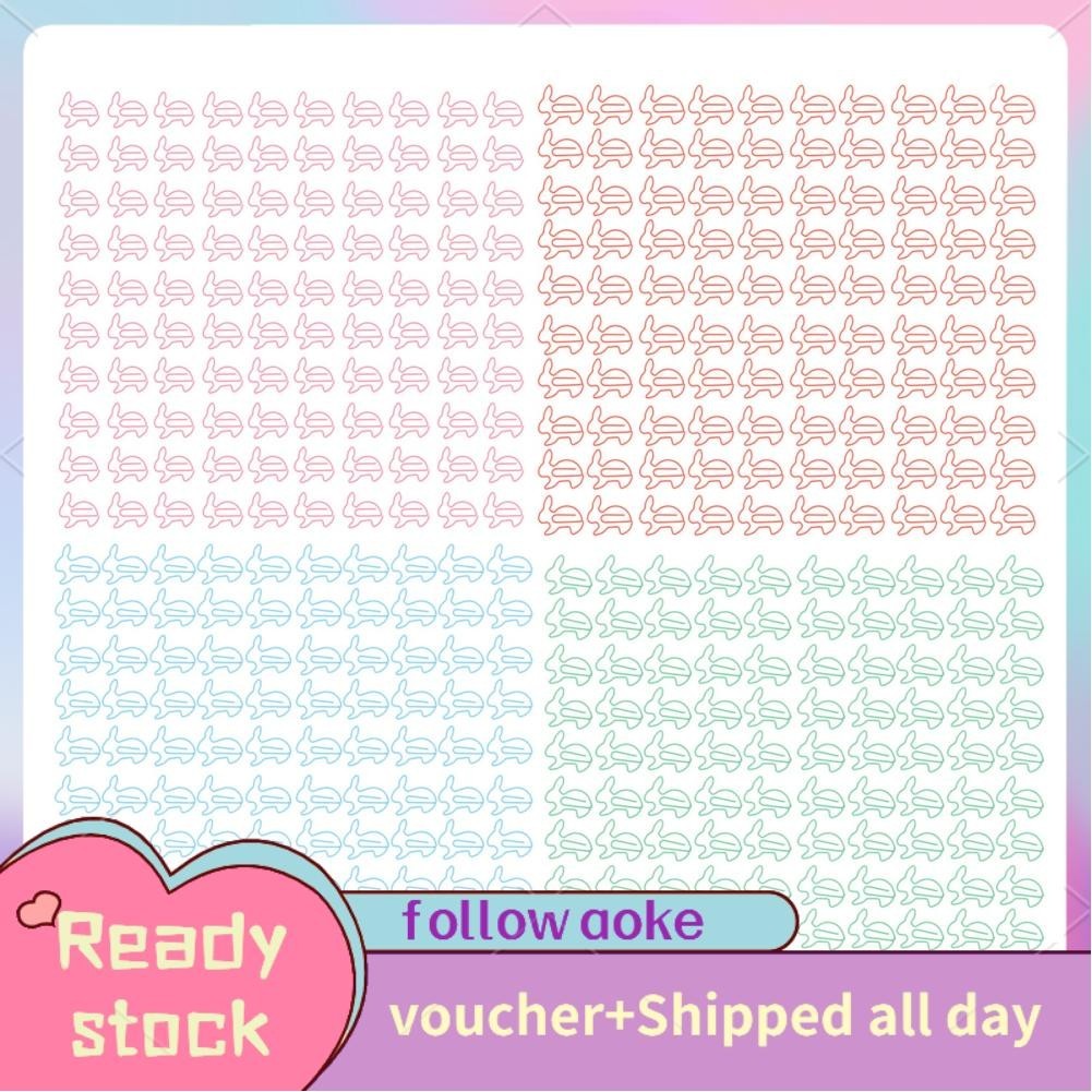 Aoke Cartoon Paper Clips Anti Rust Portable 100 Pcs Rabbit Shaped Clip ...