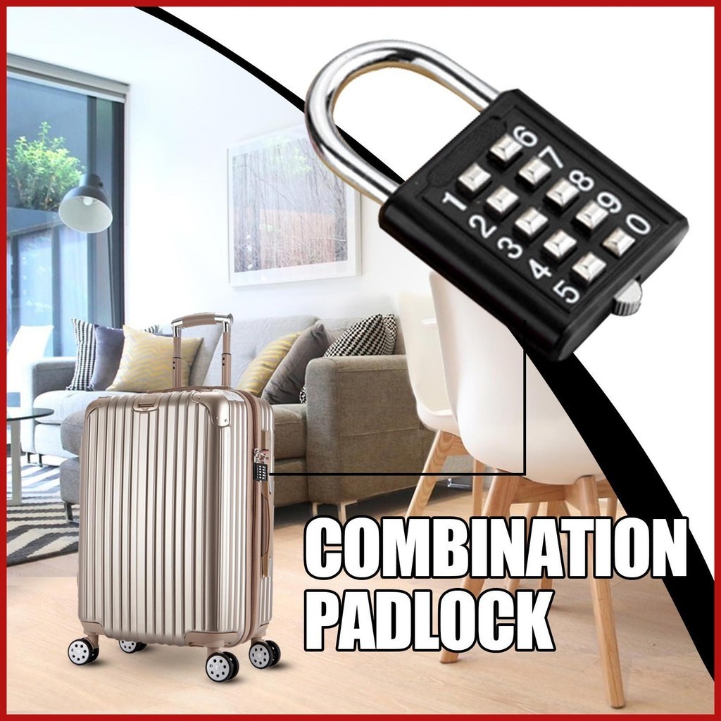 Digital Combination Padlock Button Combination Security Padlock 8/10 ...