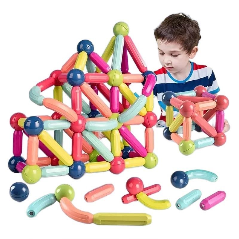 120PCS Kids Magnetic Stick Balls Building Toy Blocks With Storage Box ...