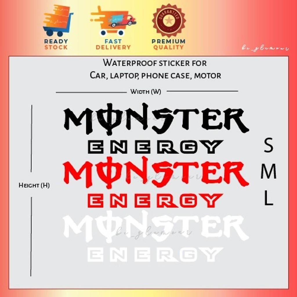 Monstar Energy Sticker Reflective racing motogp motorsport superbike ...