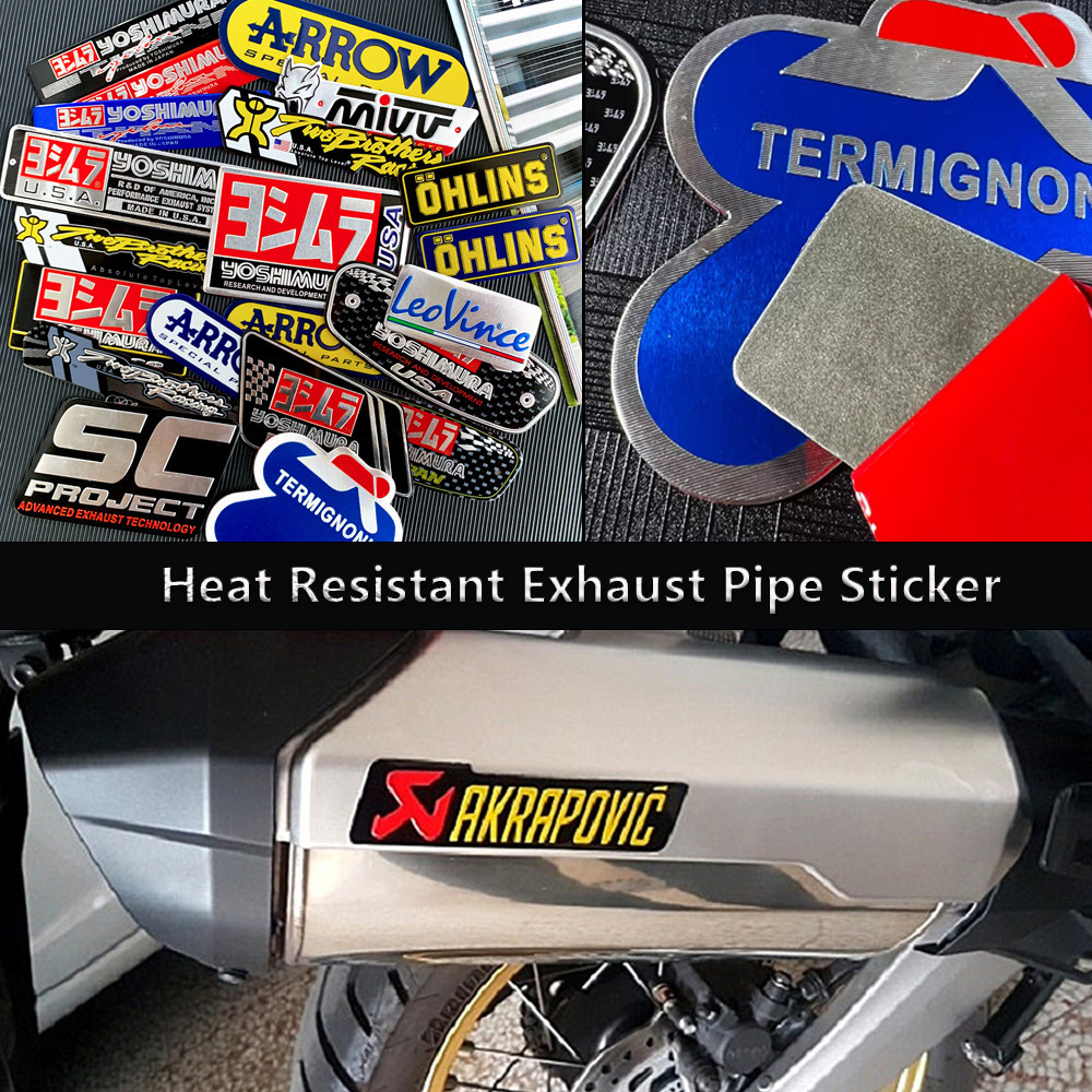 3D Aluminum Heat-resistant Motorcycle Exhaust Pipe Sticker SC SHOWA ...