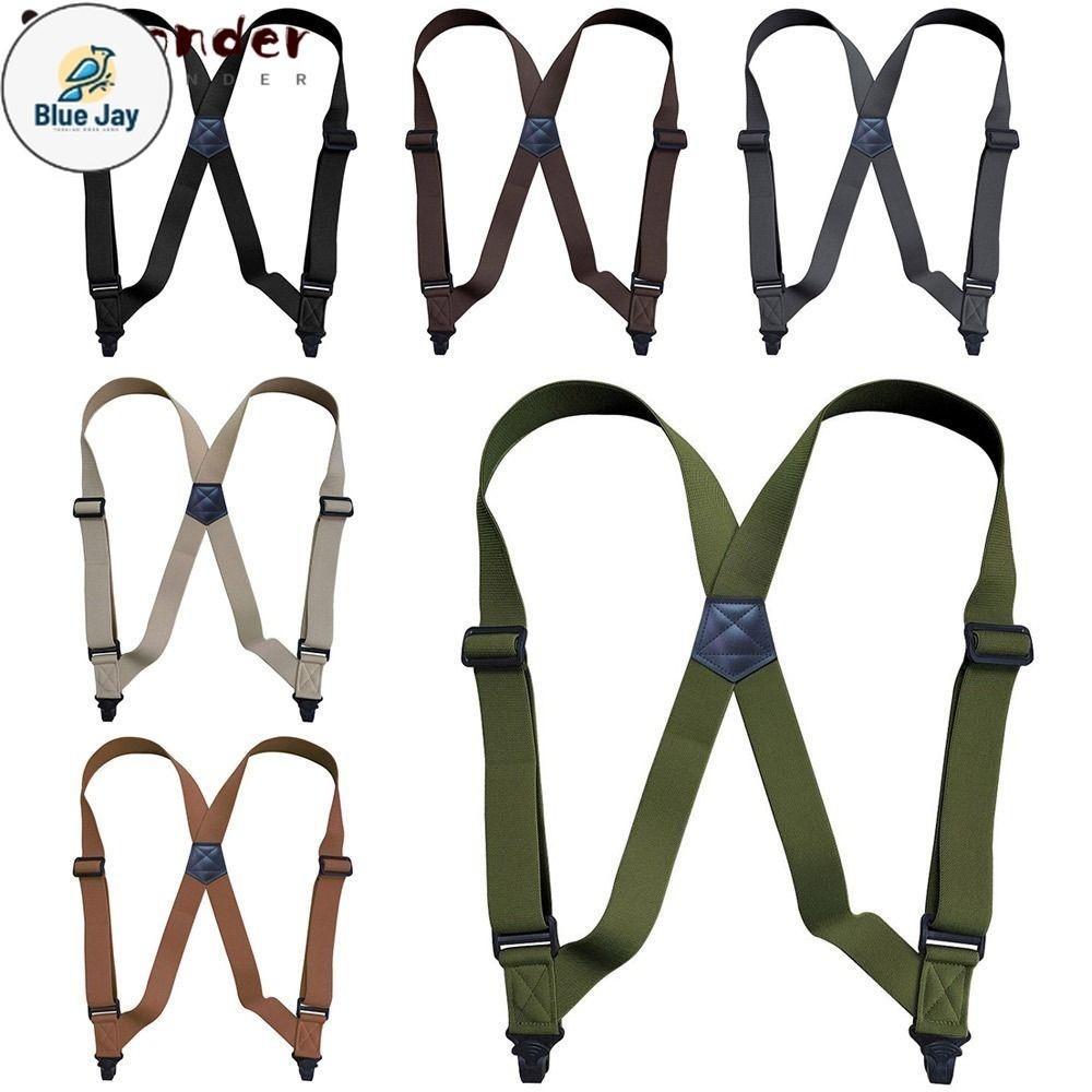 BJ Men's Suspenders, X Shape Adjustable Plastic Side Clip Braces ...