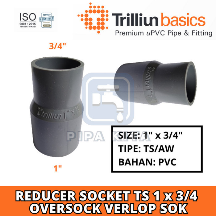 Reducer Socket TS 1 x 3/4 Inch TRILLION Vlok Verlop Over Sok Reducing ...