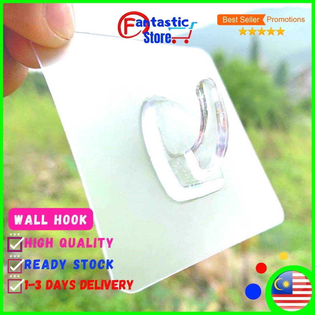 Wall Hook no drill sticker heavy duty hanger sticky hook Strong ...