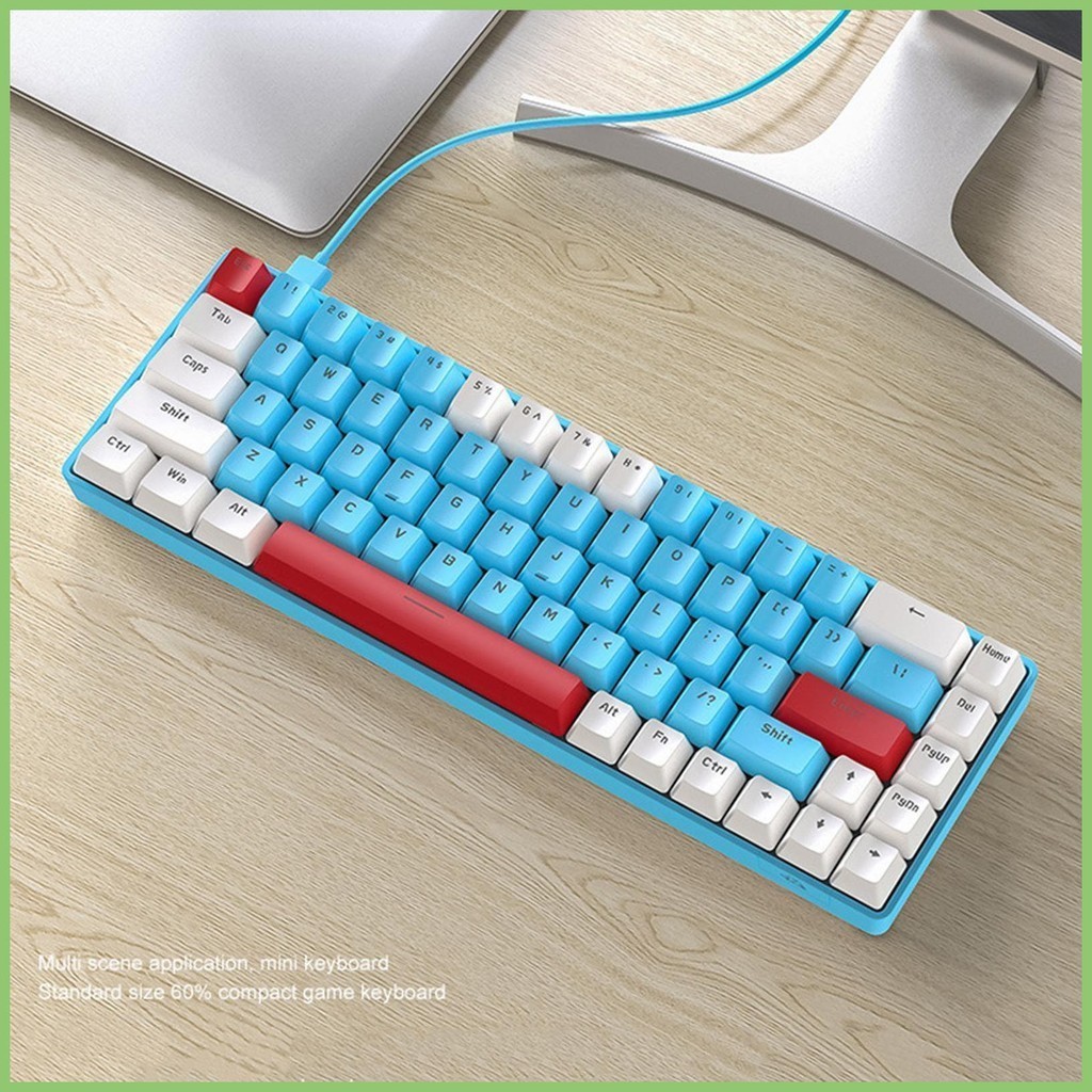 68 Keys Mechanical Keyboard RGB Backlight Game Keyboard 60 Compact ...