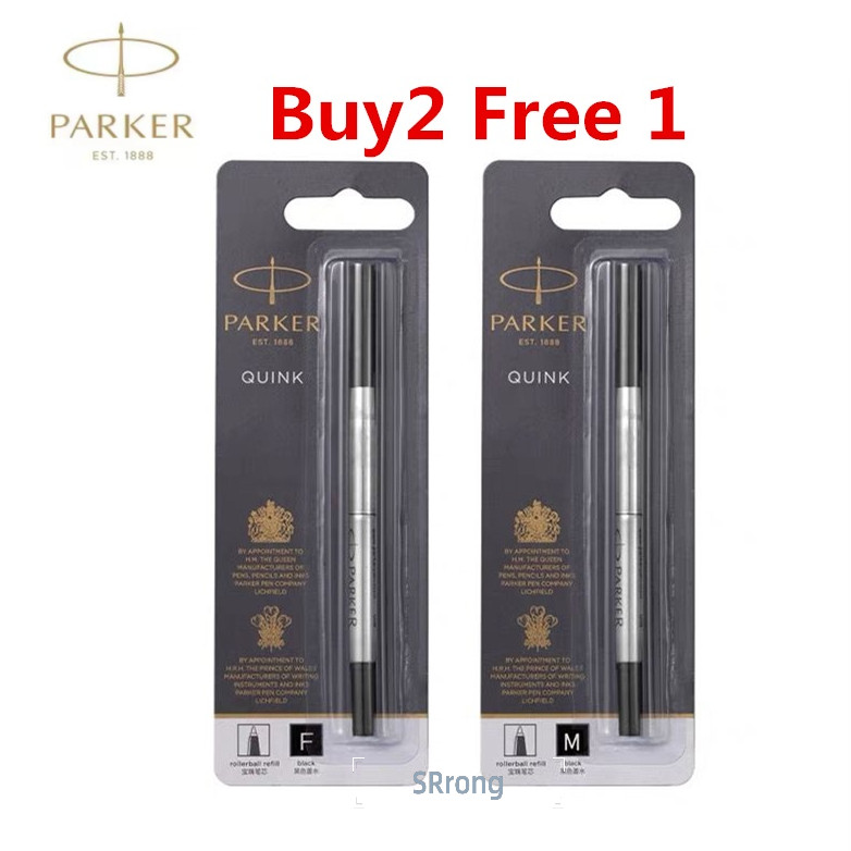 【Buy 2 Free 1】 Parker QUINK Refill Rollerball Pen Refill - Black/Blue - Fine (F) - Medium (M ...