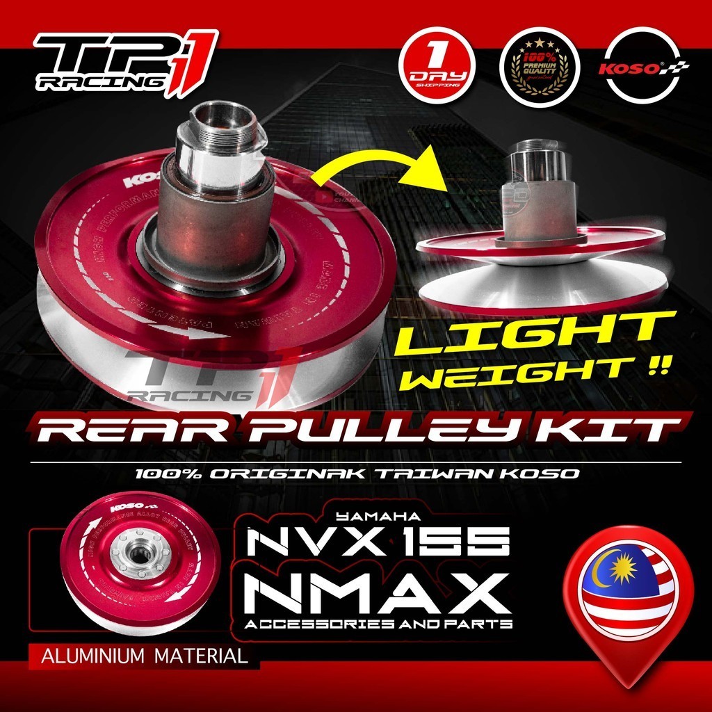 NVX Rear Pulley Kit I Aluminium I LightWeight Original KOSO Taiwan For YAMAHA NMAX NVX AEROX V1 ...