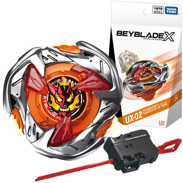 2024 Series Beyblade X Starter UX-02 Hells Hammer 3-70H (with Launcher) | Original Takara Tomy ...