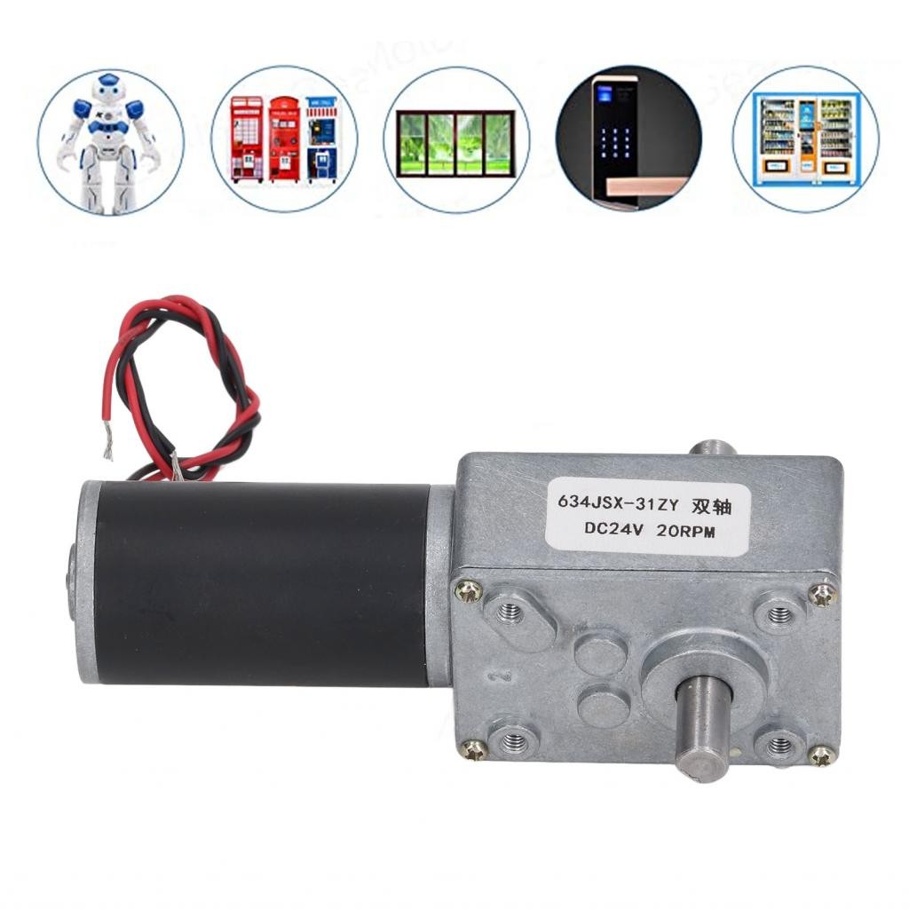 Yohooo FTVOGUE DC 24V Gear Motor High Torsion Reduction Self Locking Reversible Geared (5RPM ...