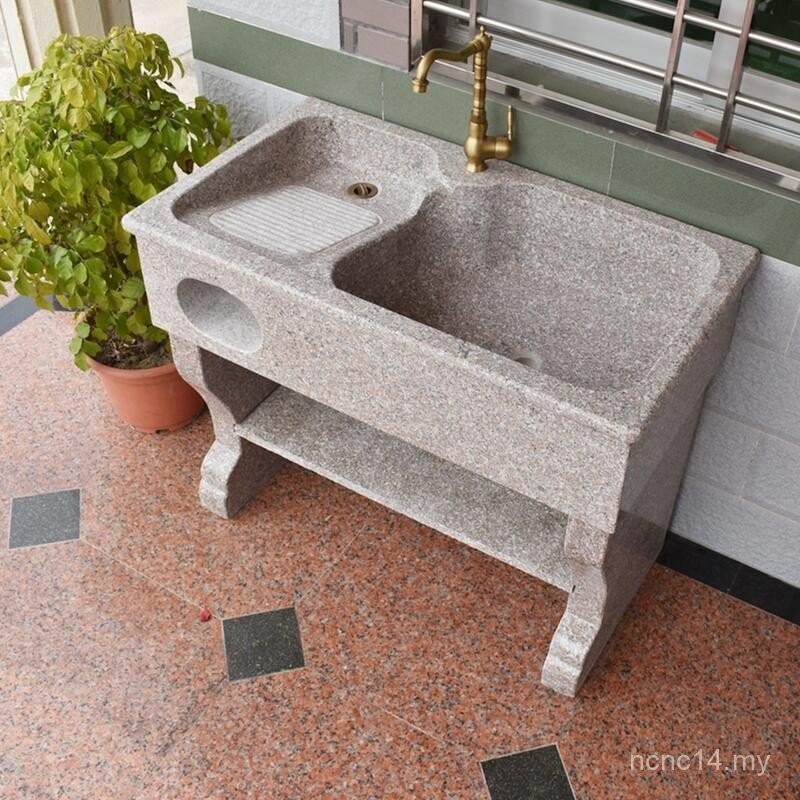 Courtyard Integrated Stone Laundry Sink with Washboard Balcony ...