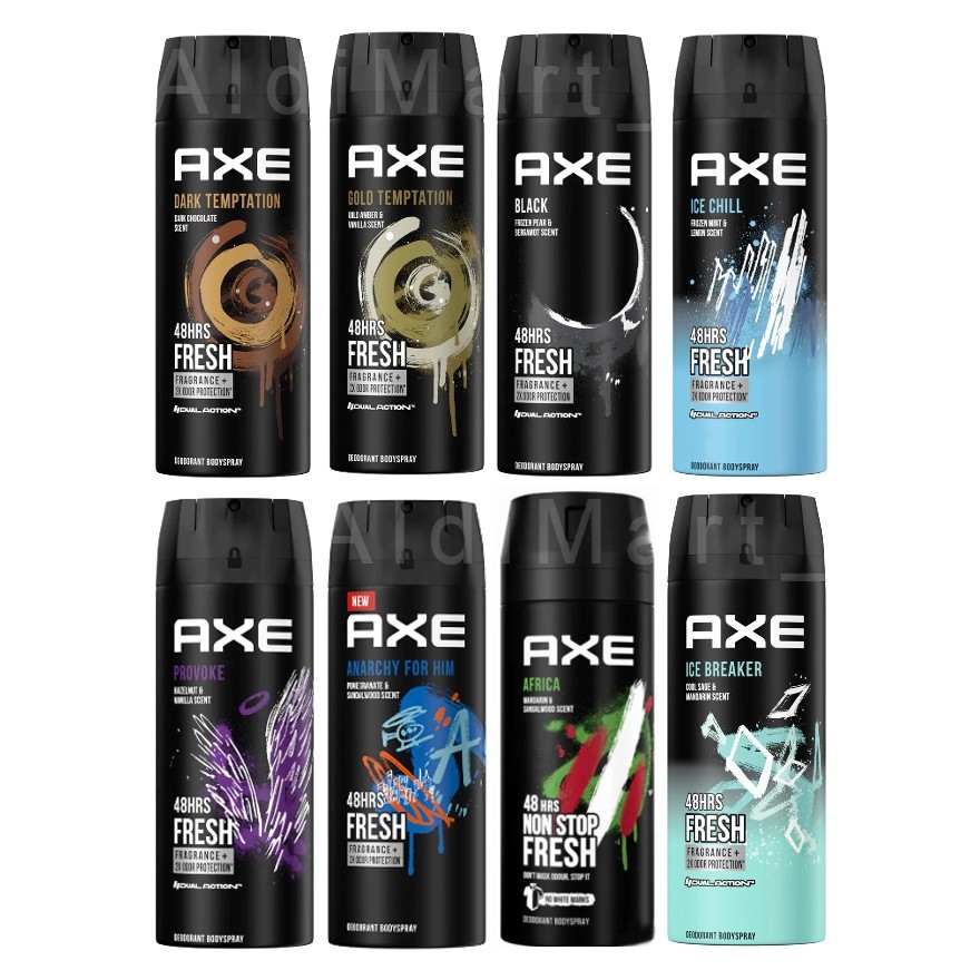 AXE Axe DEODORANT BOFY SPRAY 150ML - Dark Temptation / Provoke / Black ...