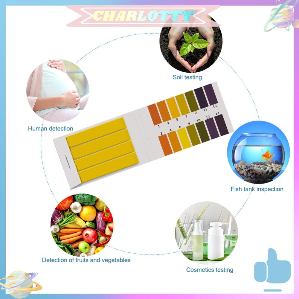 CHA 80 Pcs PH Test Strips with Comparison Chart Water Cosmetics Soil ...