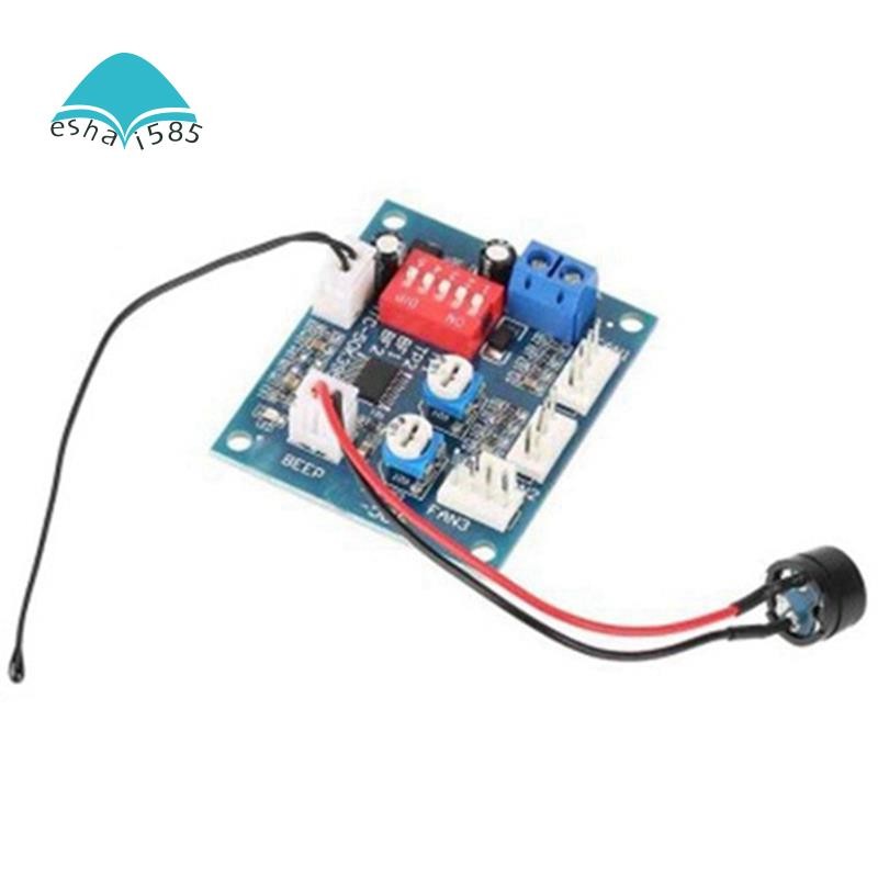 DC 12V 4 Wire High-Temp Fan Temperature Control Speed Controller CPU Module Temperature Alarm ...